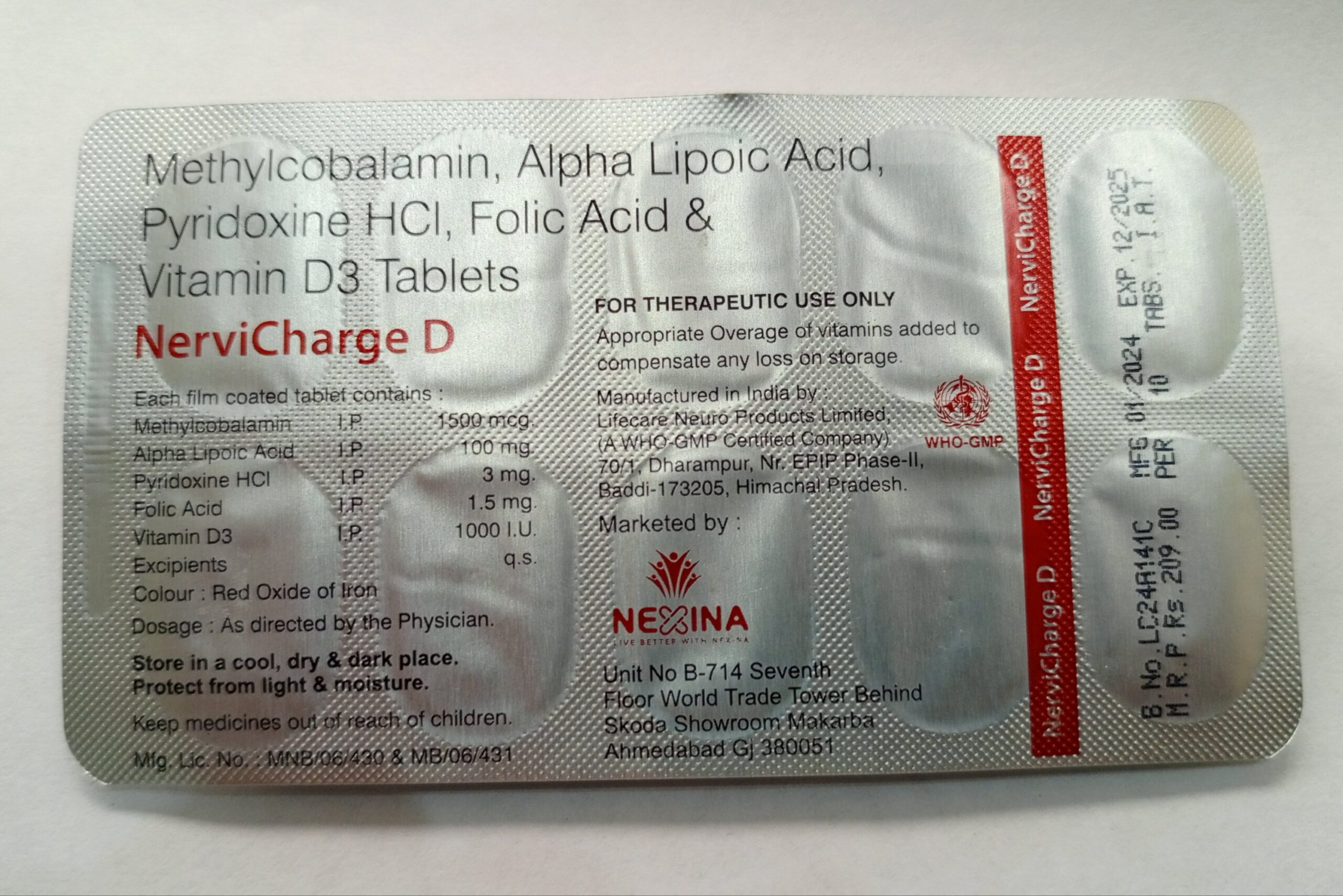 NERVICHARGE D TABLET - eMedicalwala